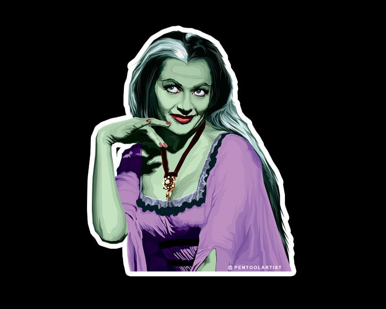 Get Your PURPLE & GREEN LILLIAN MUNSTER 3-Inch Die-Cut Vinyl Sticker ...