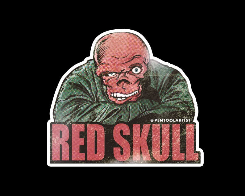 5-Inch Red Skull Waterproof Vinyl Stickers | Chris Nielsen Illustration