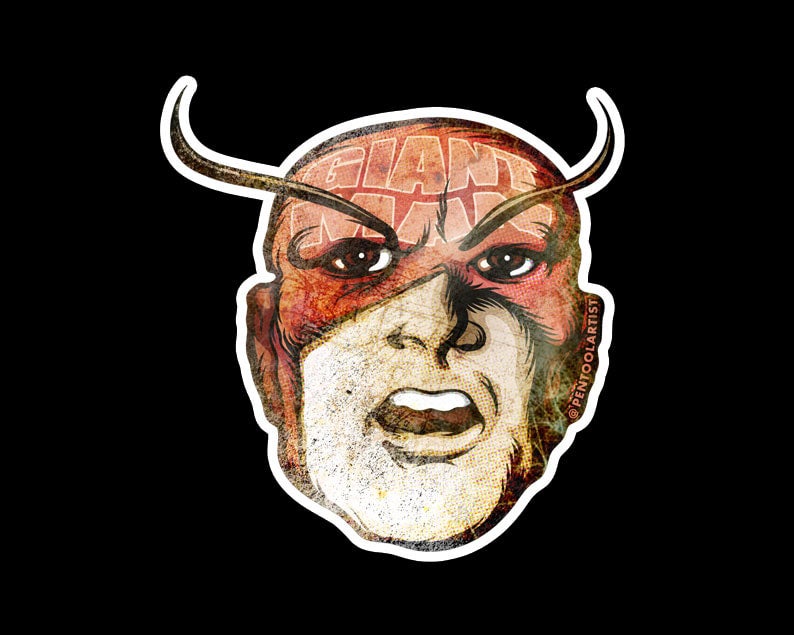 5-Inch Giant Man Waterproof Vinyl Stickers | Chris Nielsen Illustration