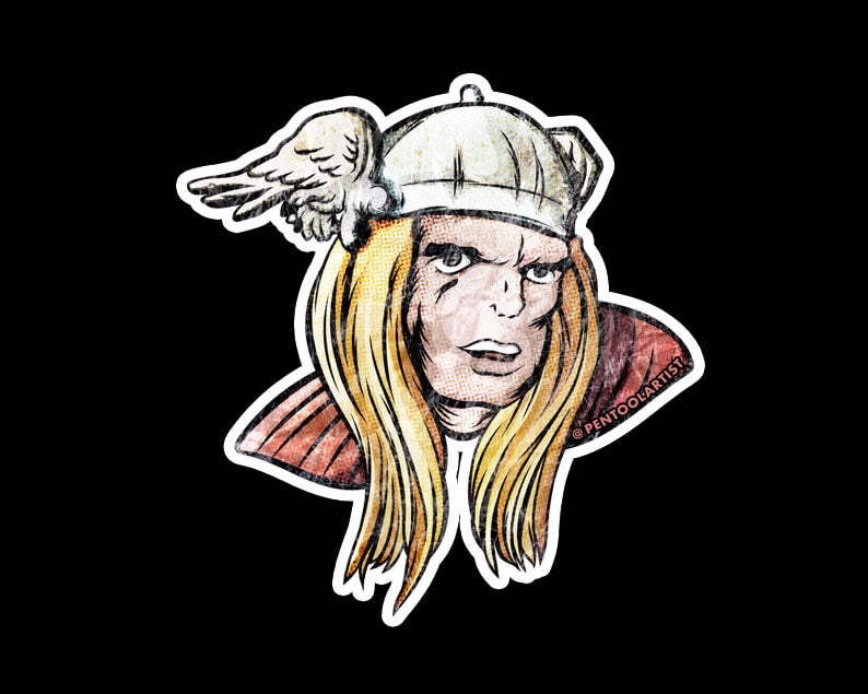 5-Inch Thor Waterproof Vinyl Stickers | Chris Nielsen Illustration
