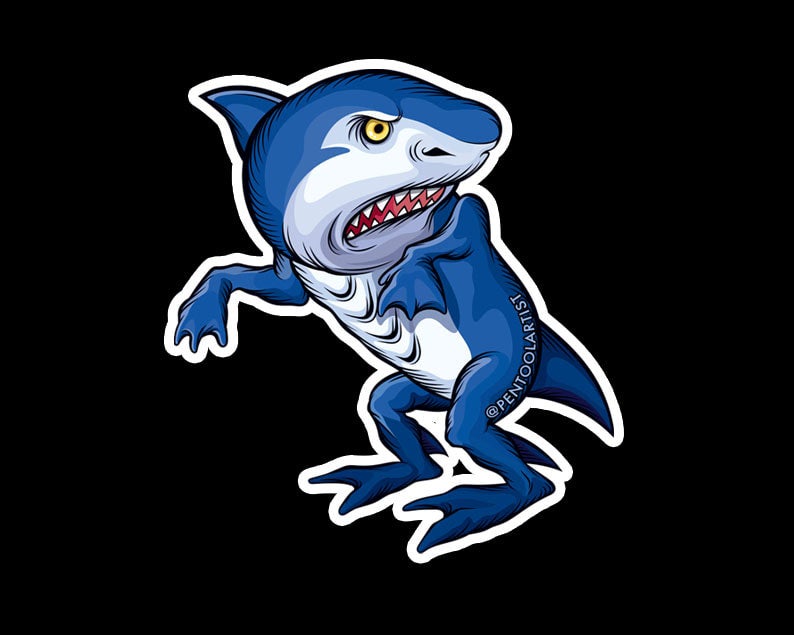 My 3-Inch Die-Cut Vinyl Sticker of THE DEMON SHARK | Chris Nielsen ...