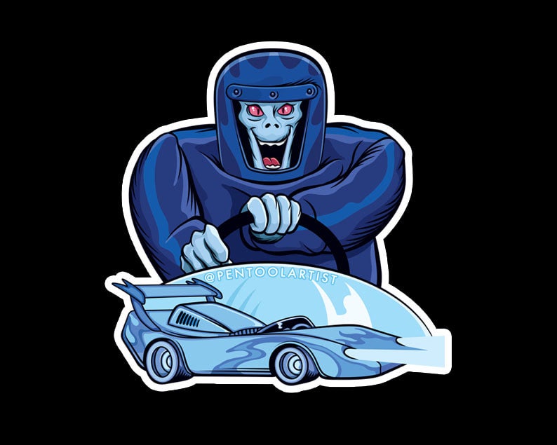 My 3-Inch Die-Cut Vinyl Sticker of THE PHANTOM RACER | Chris Nielsen ...