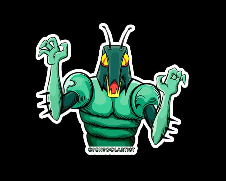 My 3-Inch Die-Cut Vinyl Sticker of THE MANTIS CREATURE | Chris Nielsen ...